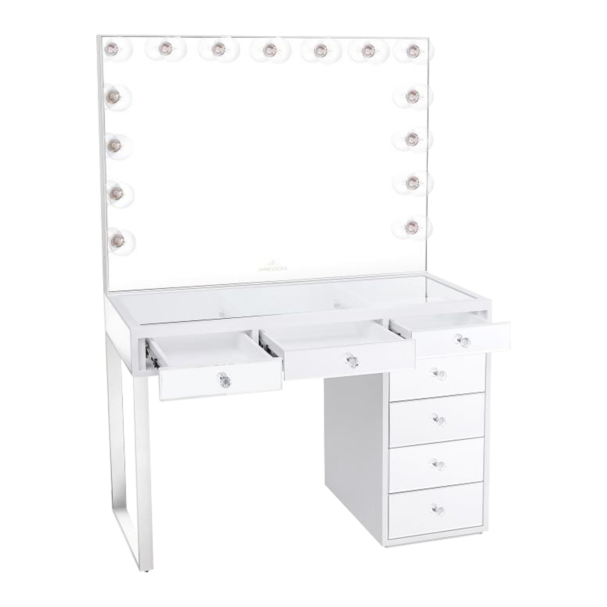 Latitude Run® Mini-coiffeuse Kylie 1.0 avec 2 tiroirs, miroir de ...