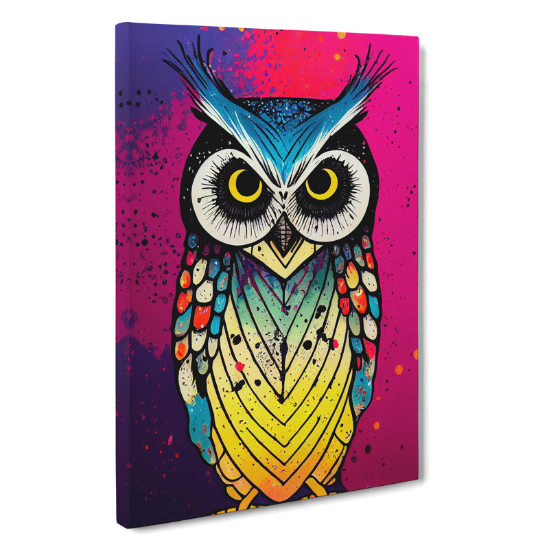 Alpen Home Owl Paint Splash No.5 Abstract - Wrapped Canvas Graphic Art ...