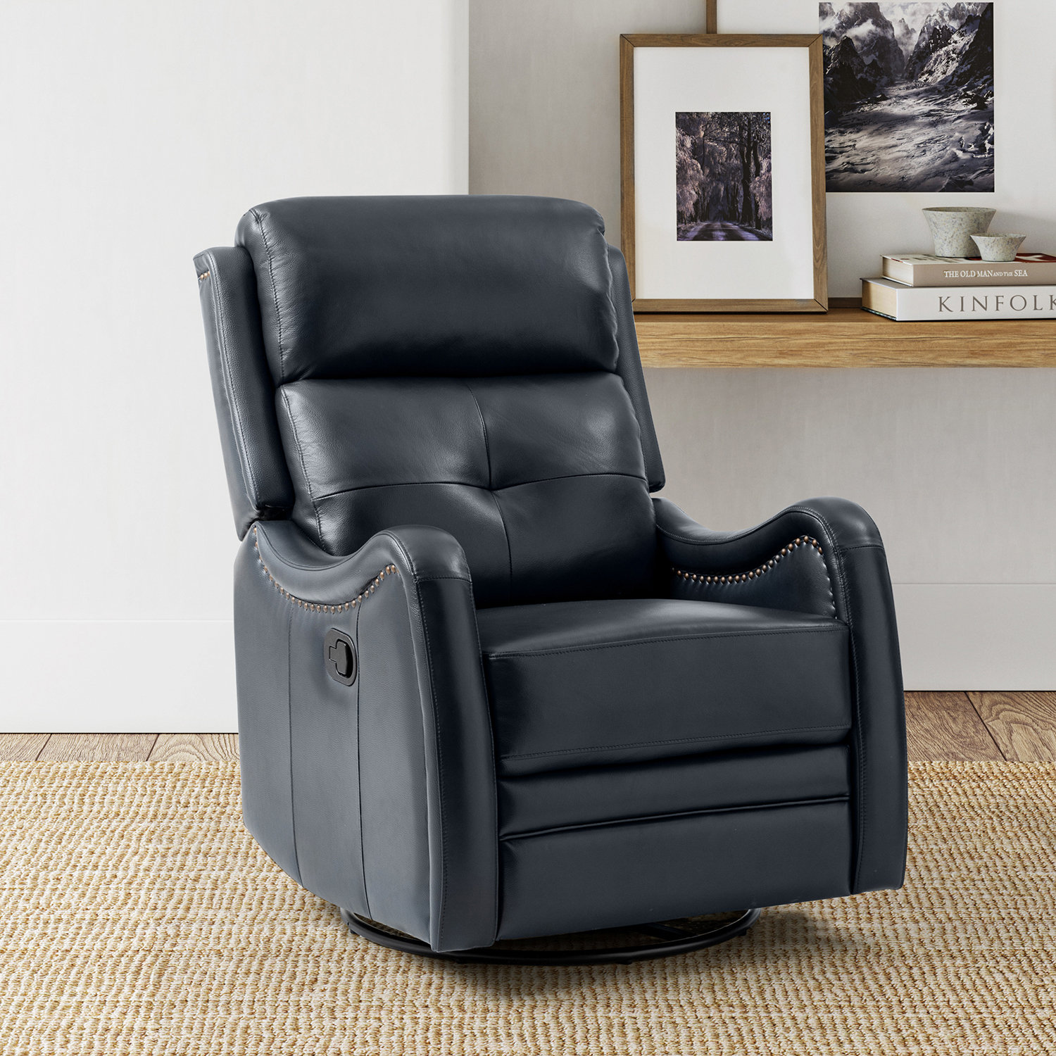 Lark Manor™ Amaty Genuine Leather Swivel Rocker Recliner & Reviews ...