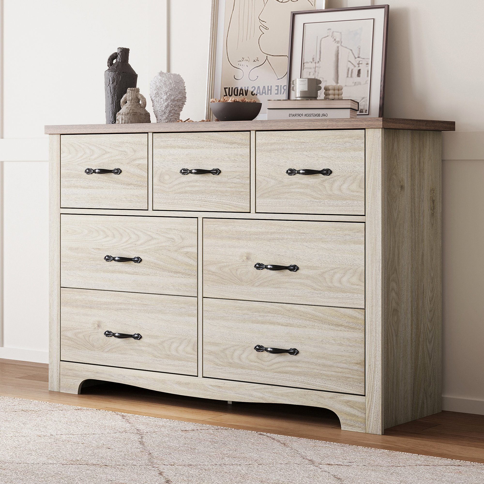 Lark Manor™ Anjuan 7 Drawer 47.2" W Double Dresser & Reviews | Wayfair