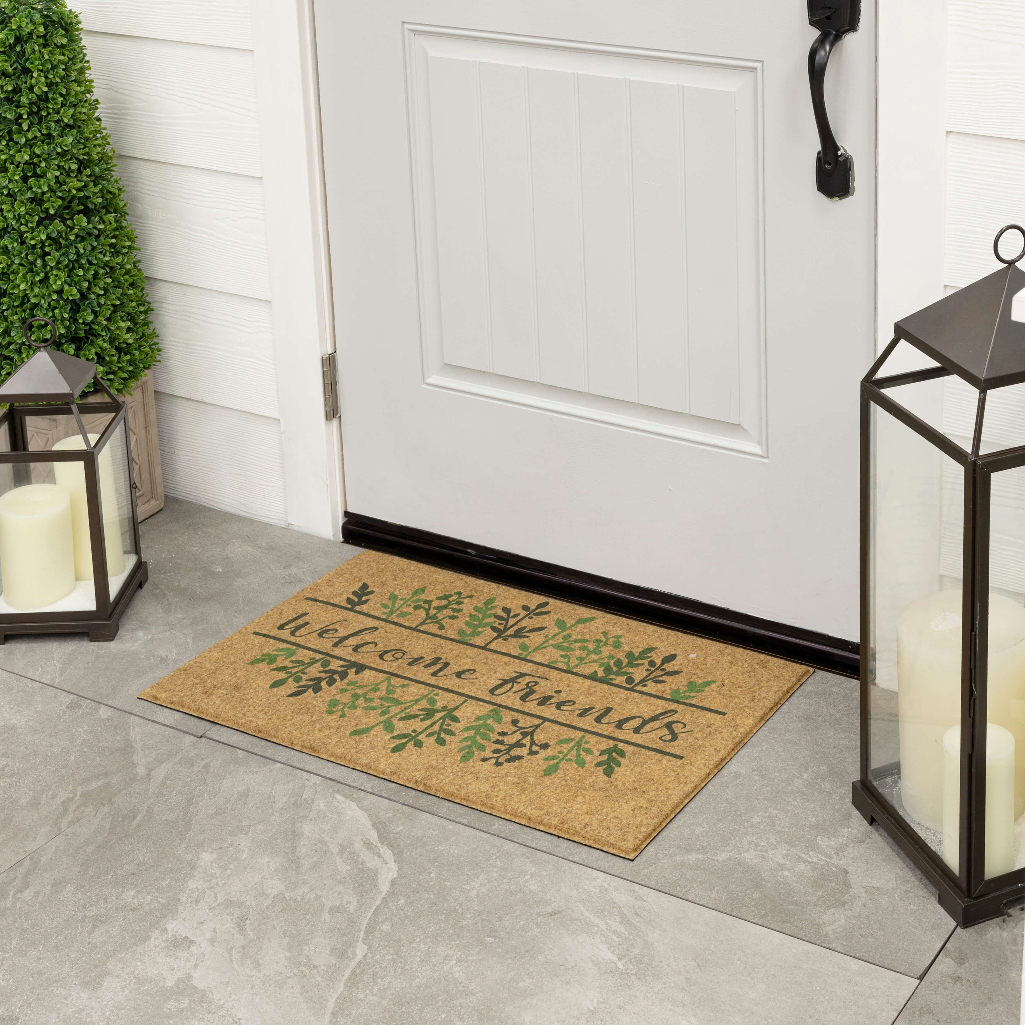 Mohawk Home Grow With Friends Green Floral Weather Resistant Door Mat ...