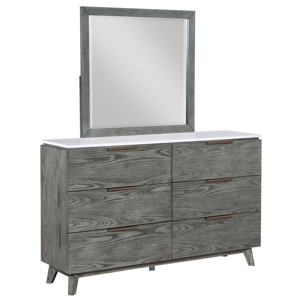 Wade Logan® Bertfriede 62.75'' W 6 - Drawer Dresser with Mirror ...