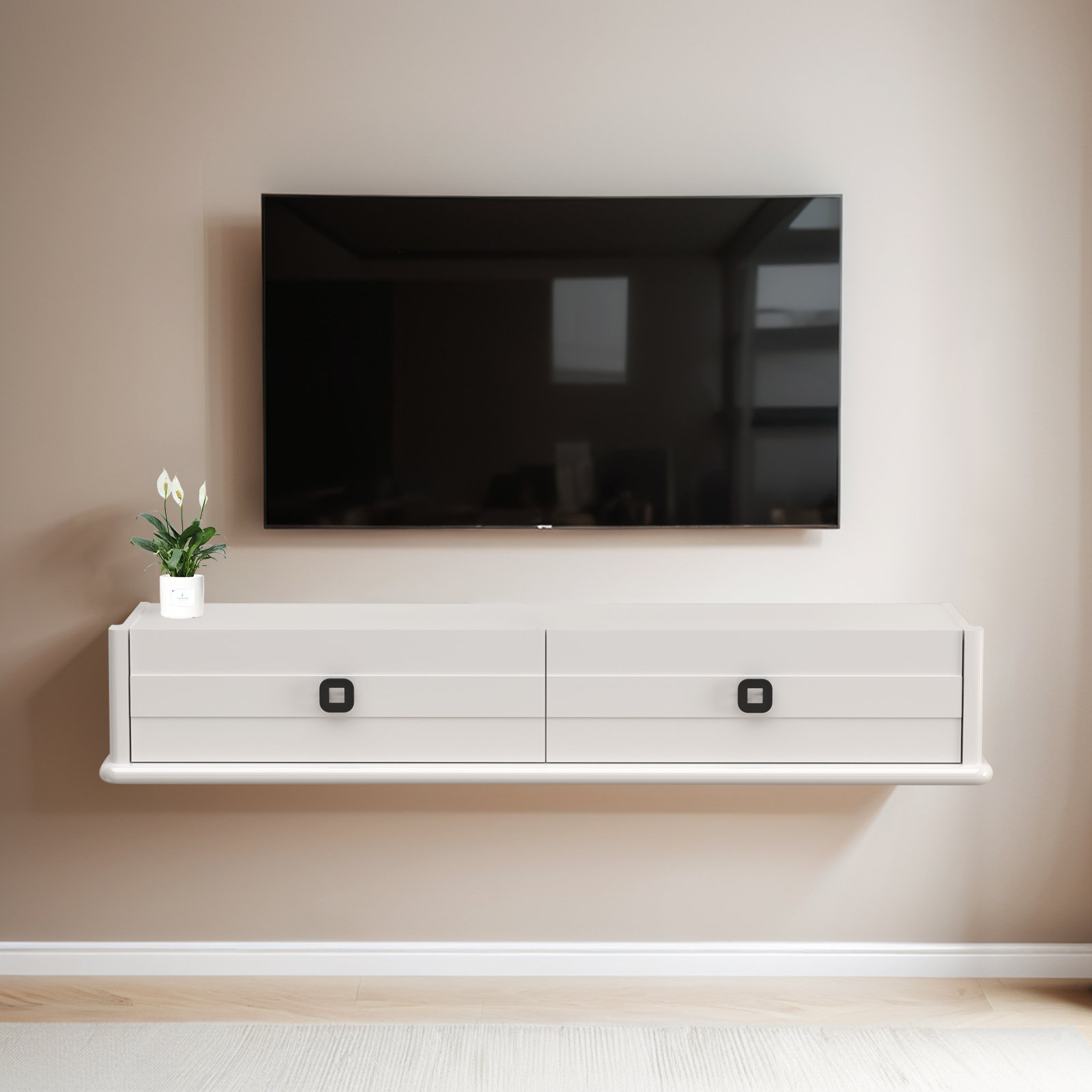 Breakwater Bay High Gross Floating Tv Stand,51'' Solid Wood Wall ...