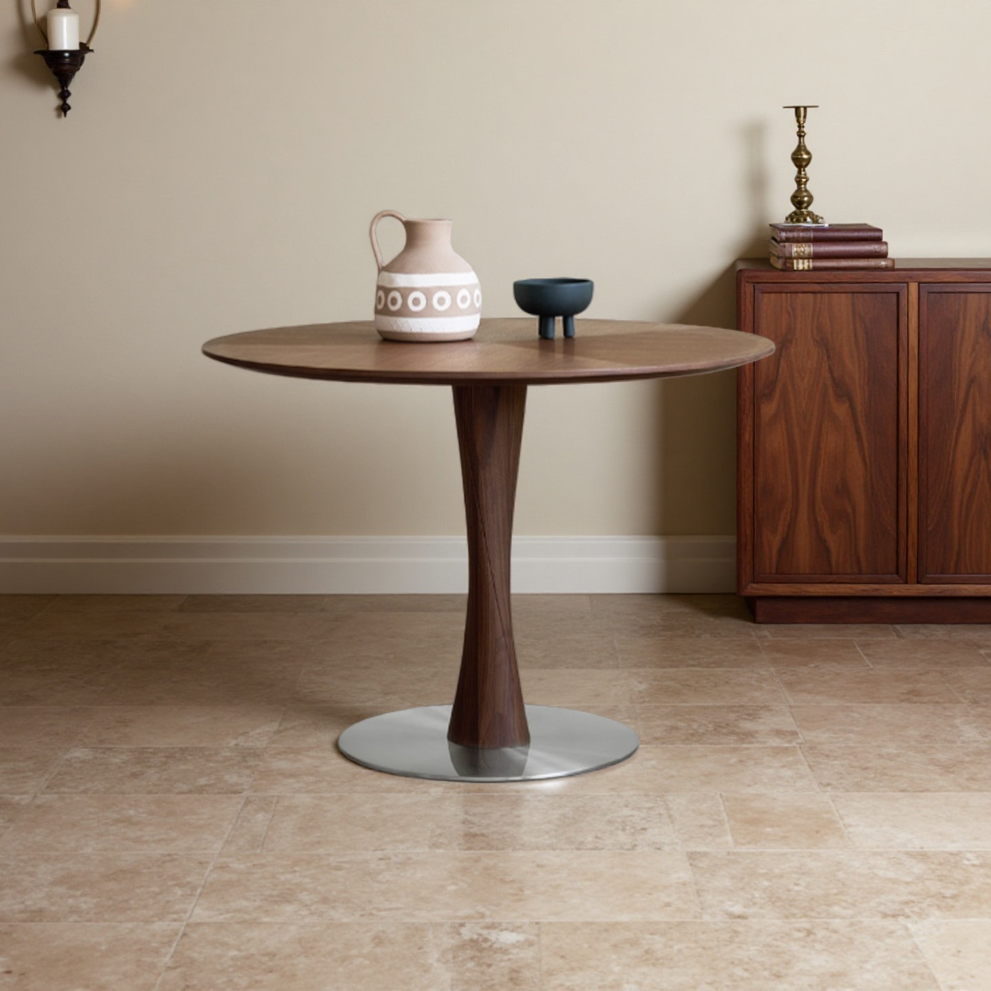 Orren Ellis Round modern minimalist office desk | Wayfair
