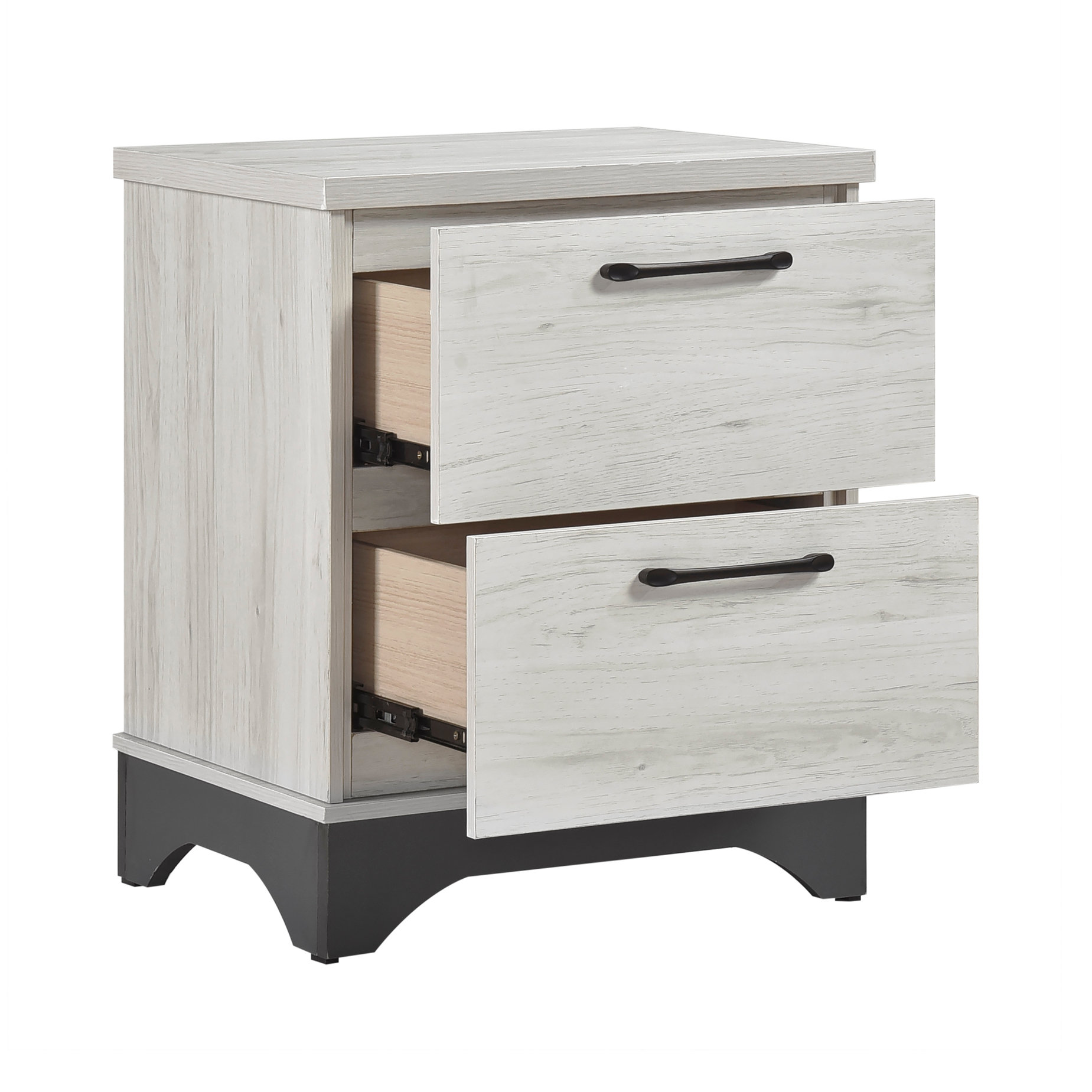 Latitude Run® Modern Two-Tone 2 Nightstand In White Oak And Gray For ...