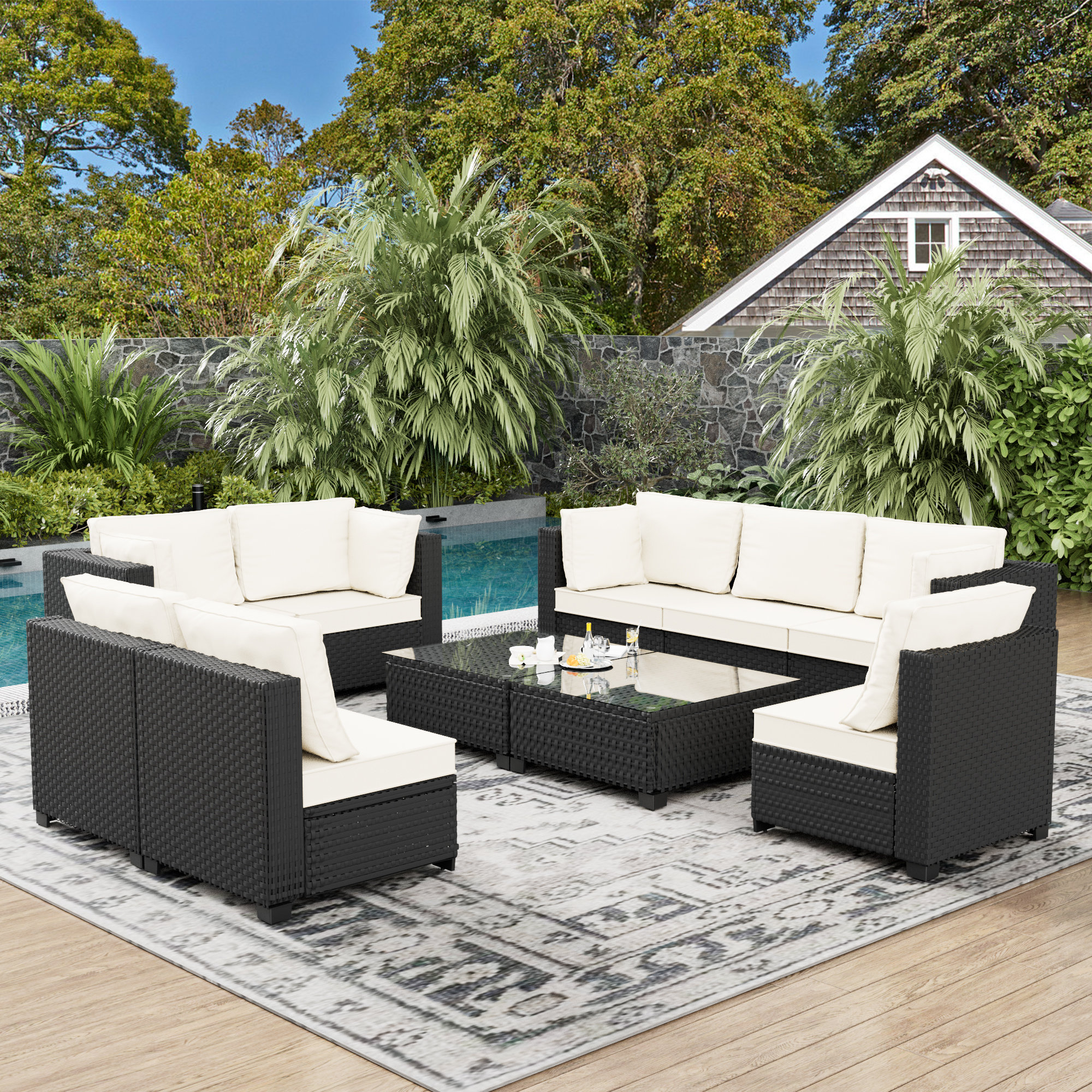 sofa set with rising table