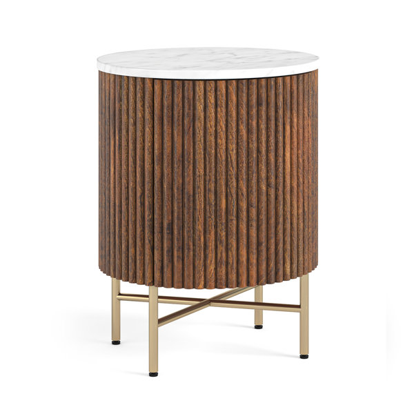 Ivy Bronx Delonna Fluted with Door Side Table with Storage | Wayfair.co.uk