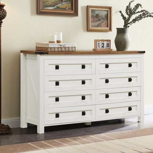 Millwood Pines Adarra Farmhouse 8 -Drawers Double Dresser Organizer ...