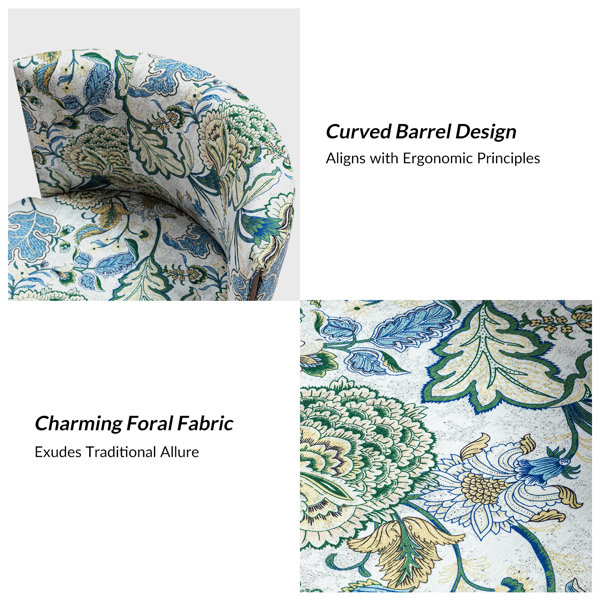 Lark Manor Arienne 23.43'' Wide Swivel Barrel Chair and Ottoman with ...