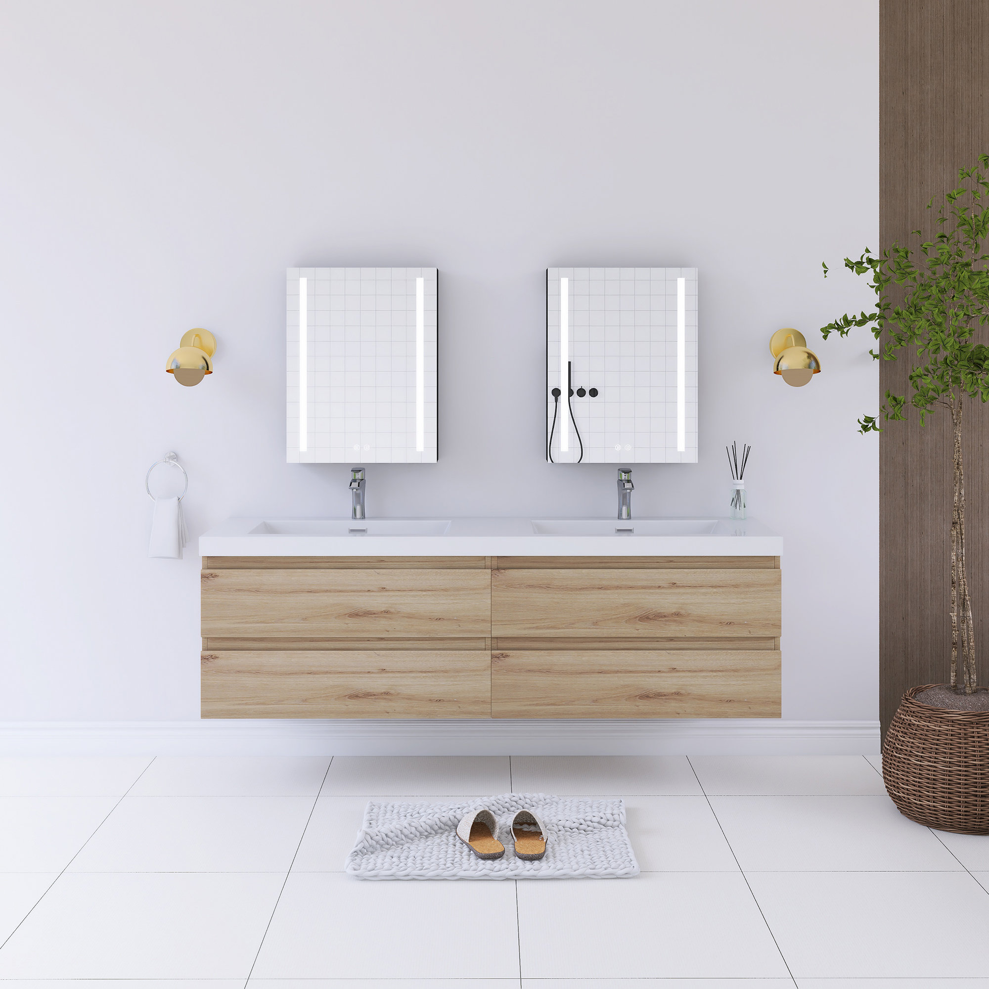 Latitude Run® Reaiah 71'' Double Bathroom Vanity with Resin Top | Wayfair