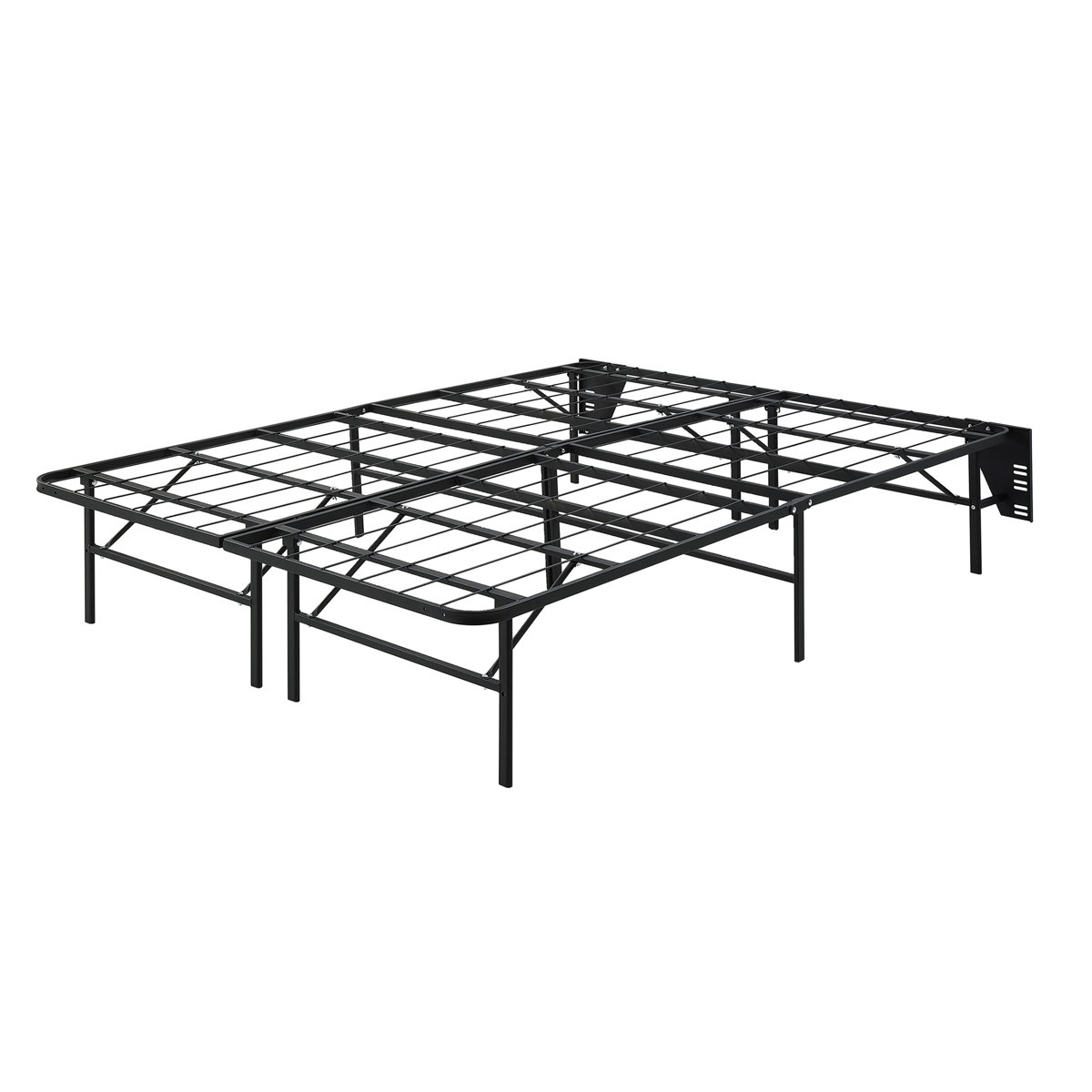 Mercer41 Black Metal Platform Foldable Bed Frame, Toolless High Profile ...