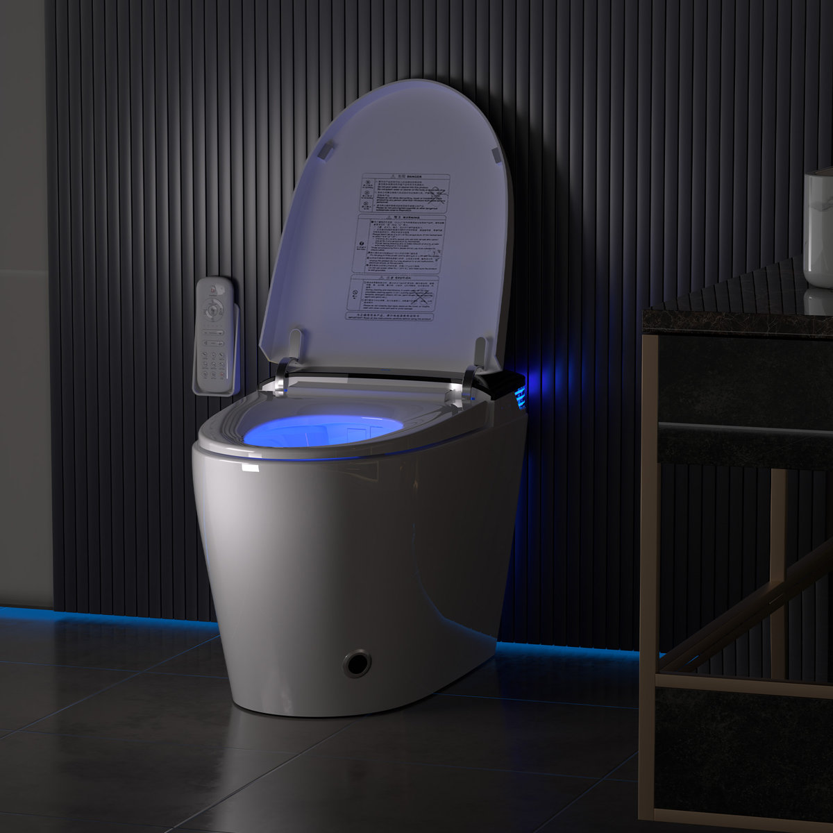 BCAN Smart Toilet with Tankless Bidet Wash, Auto Open Lid, 1.28 Gallons ...