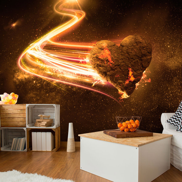 Artgeist USA Love Meteorite (Orange) Peel & Stick Wall Mural | Wayfair