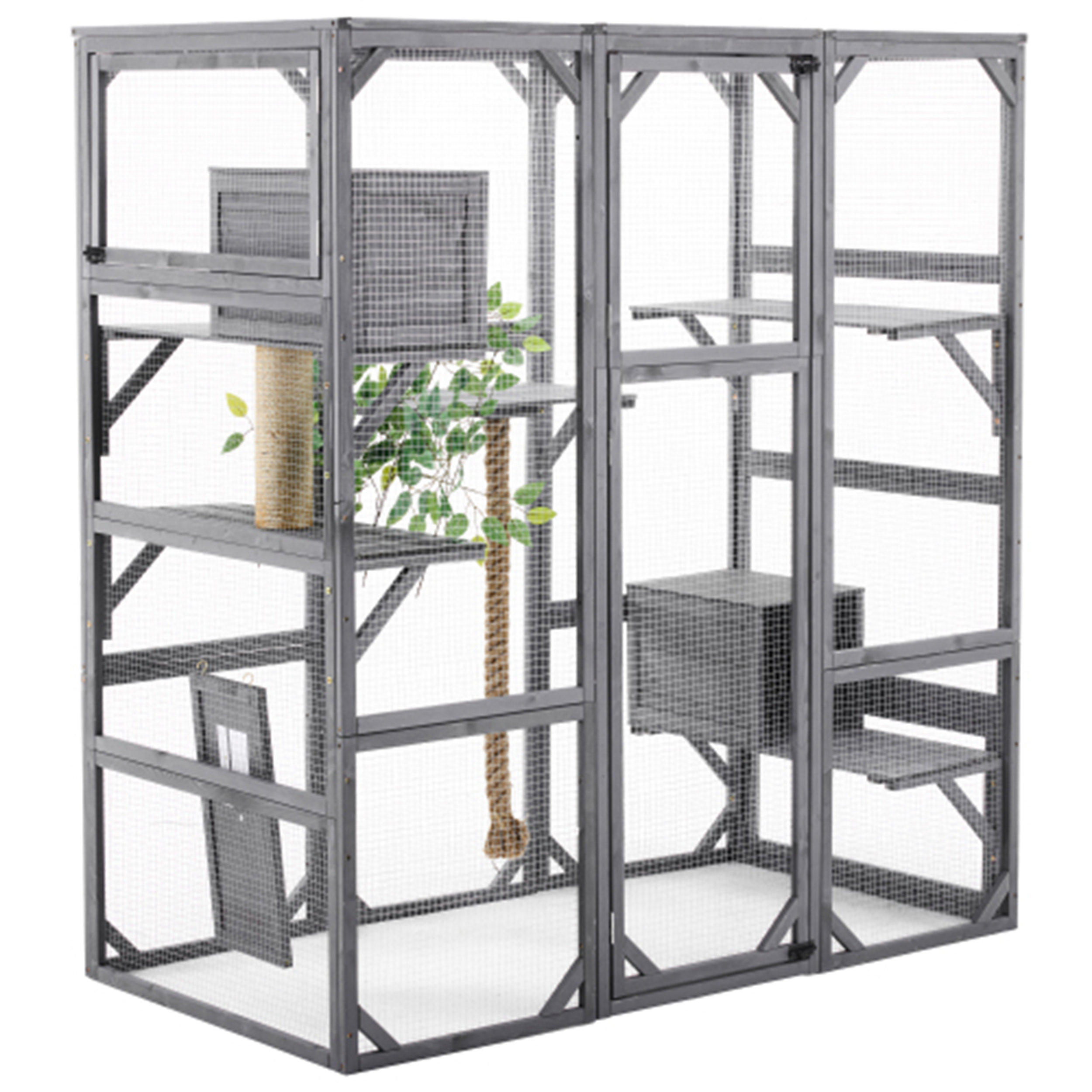 Tucker Murphy Pet™ DIY Outdoor Cat House Catio Enclosure - Double Entry ...