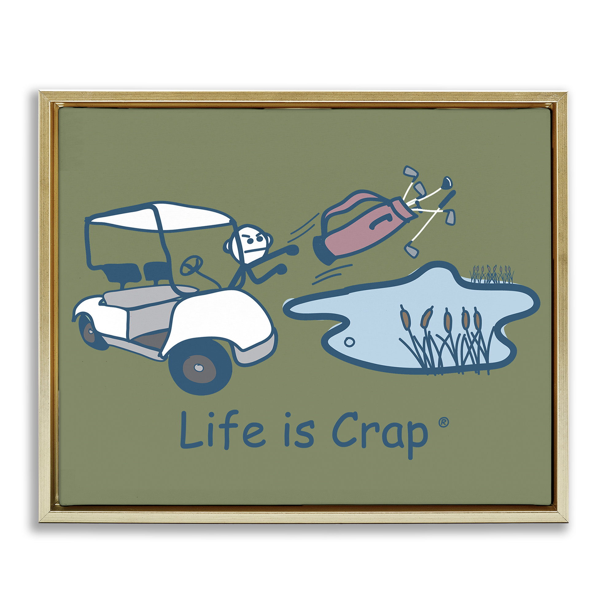 Winston Porter Throwing Golf Clubs Floater Canvas Wall Art by LIC | Wayfair