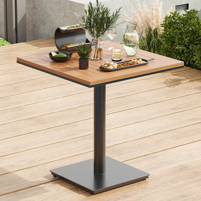 17 Stories Outdoor Square Patio Bistro Dining Table | Wayfair