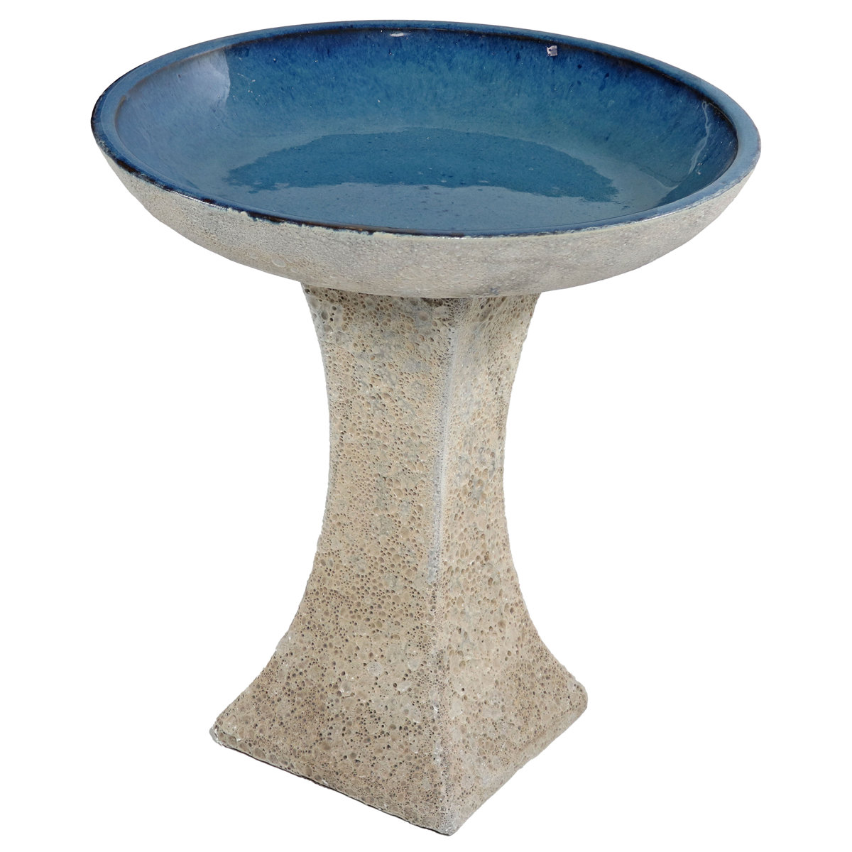 Red Barrel Studio® Mossey Freestanding Ceramic Outdoor Bird Bath, UV ...
