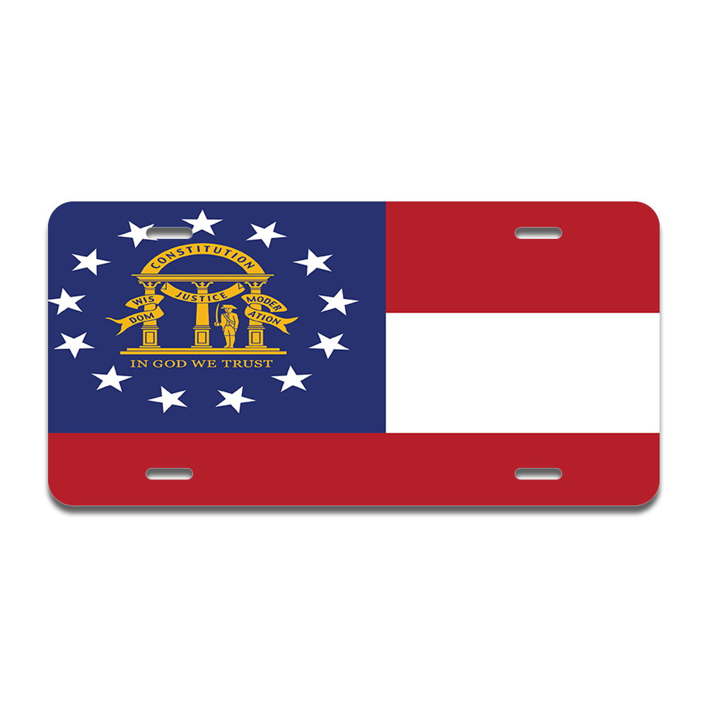 SignMission Georgia Flag Aluminum Licence Plate| Licence Plate 12" X 6 ...