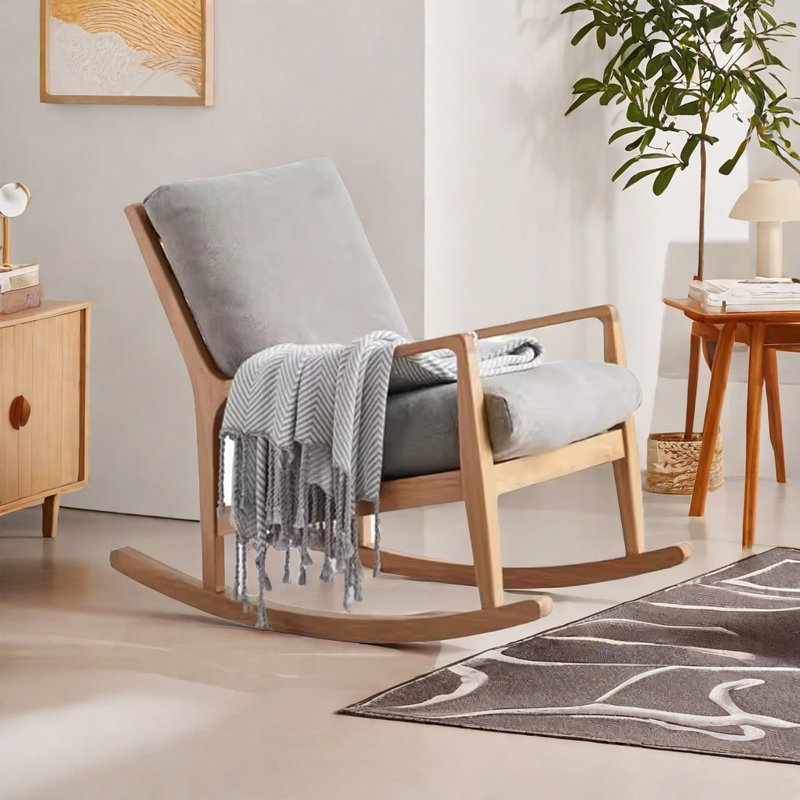Axis Living Modern Solid Wooden Leisure Rocking Chair Solid Wood ...
