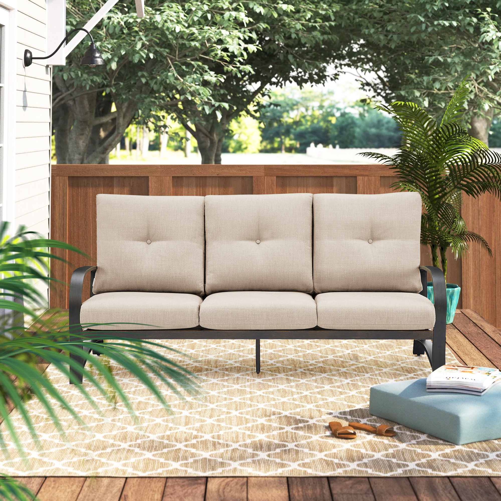 Red Barrel Studio 82.3'' Wide Outdoor Patio Sofa with Sunbrella ...