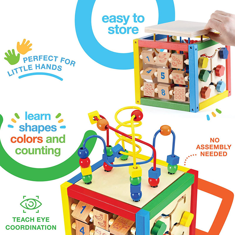 Play22USA Wooden Activity Cube & Reviews | Wayfair