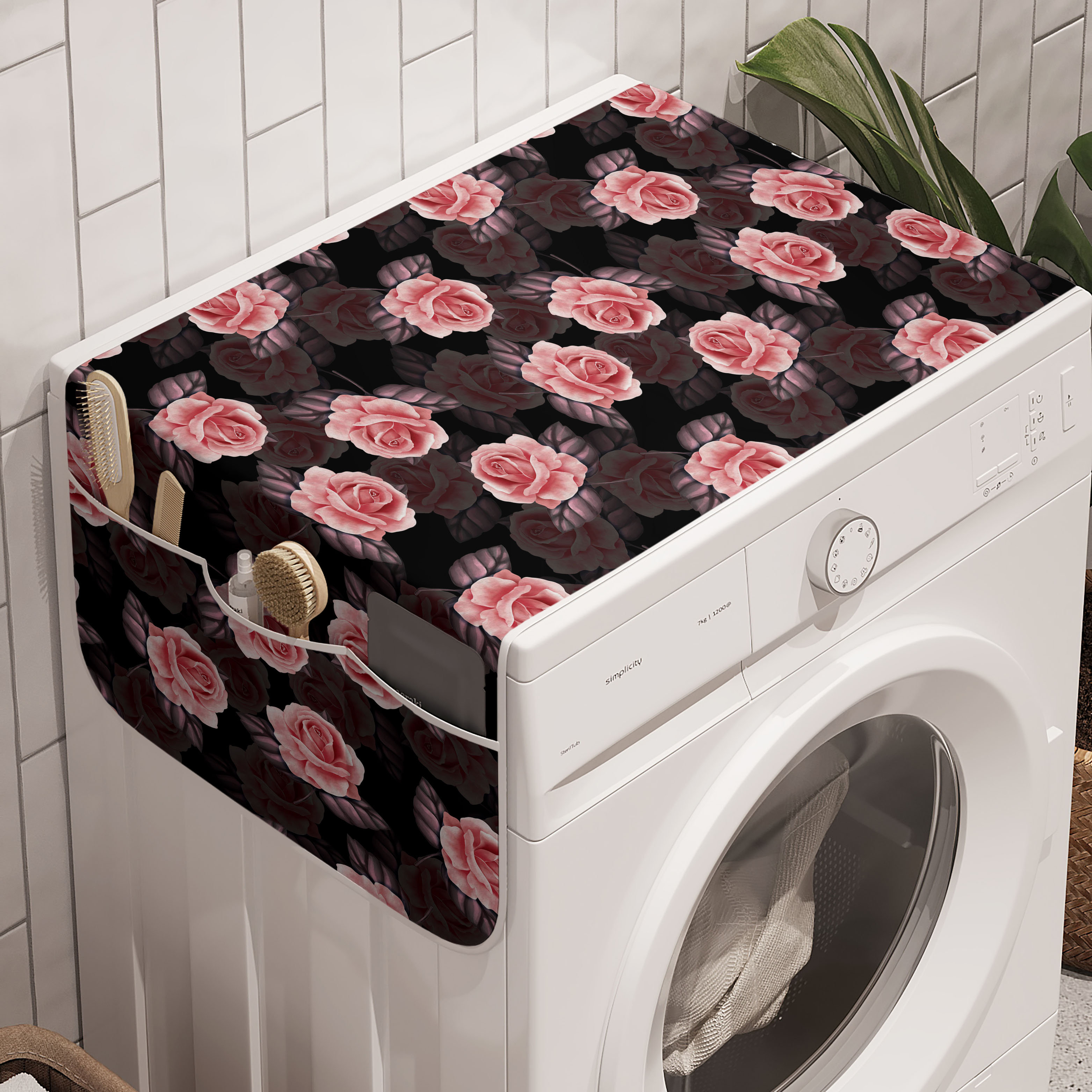 East Urban Home Blooming Roses Washing Machine Organizer Pack of 2 47 ...