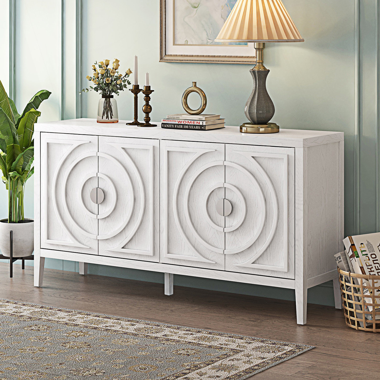 George Oliver Retro Sideboard With Circular Groove Design - Wayfair Canada