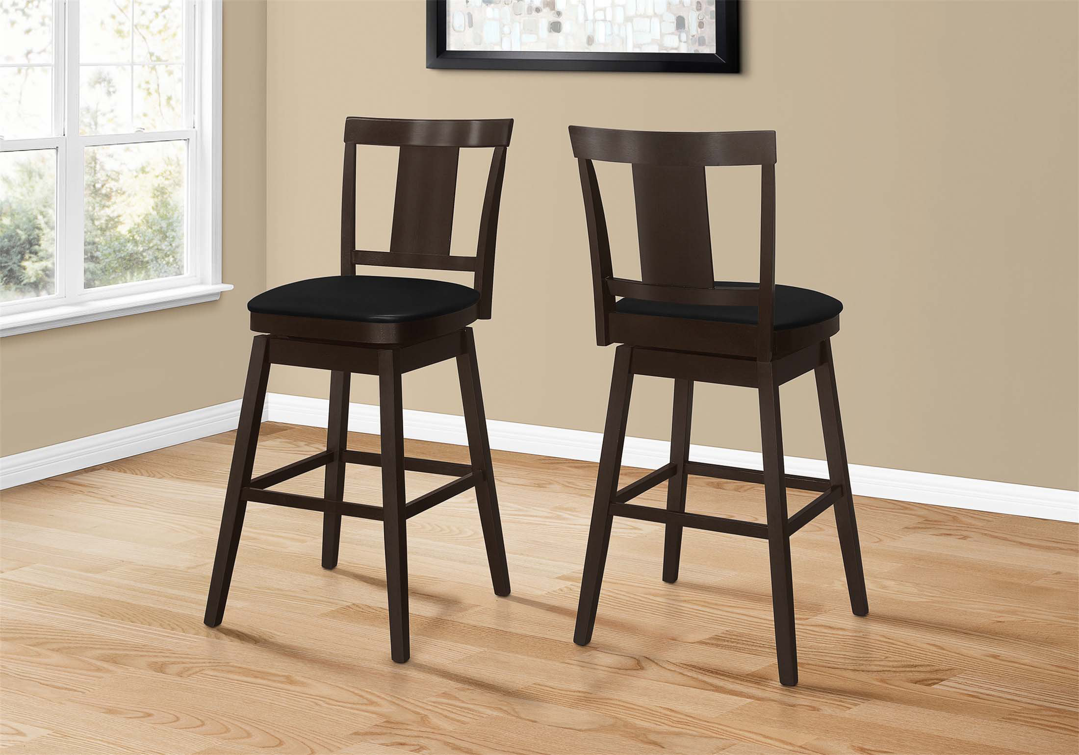 Red Barrel Studio® Bar Stool, Set Of 2, Swivel, Bar Height, Wood ...