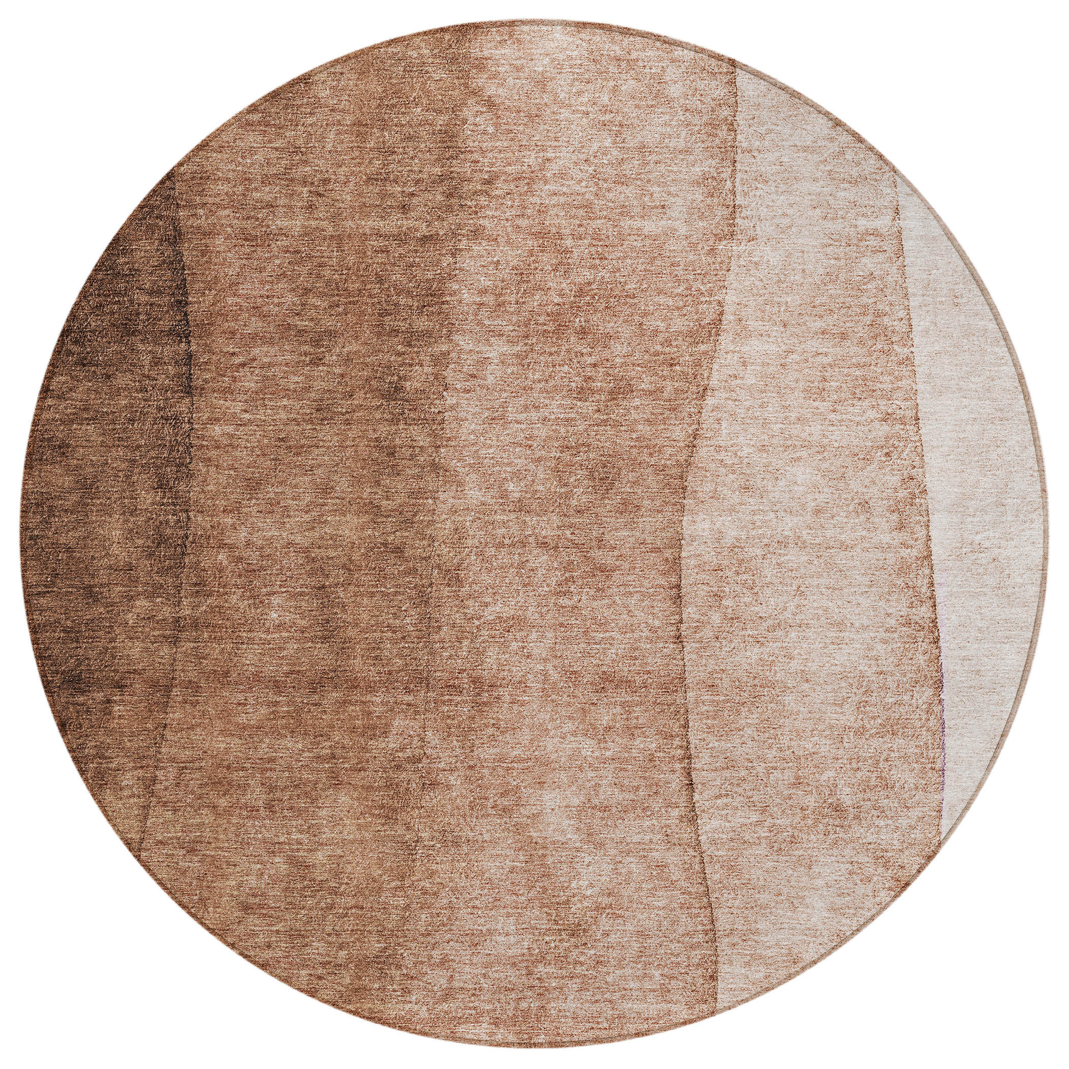 HomeRoots 8' Beige Round Ombre Washable Indoor Outdoor Area Rug | Wayfair