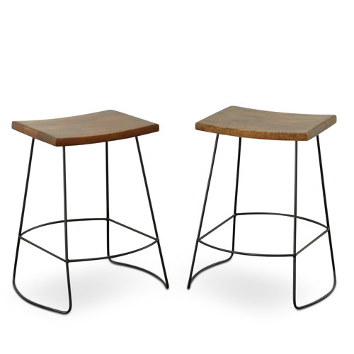 17 Stories Gernold Counter Stool with Metal Frame & Reviews | Wayfair