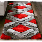 Latitude Run® Corey-Leigh Abstract Shag Red/Gray Area Rug & Reviews ...