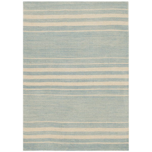 Ralph Lauren Bluff Point Stripe Hand Woven, Wool, Sky Area Rug | Perigold