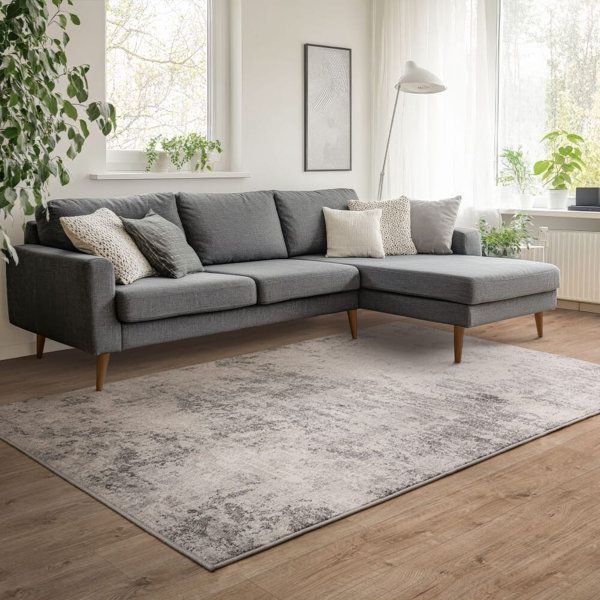 Borough Wharf Anjolina Abstract Ivory/Grey Area Rug | Wayfair.co.uk