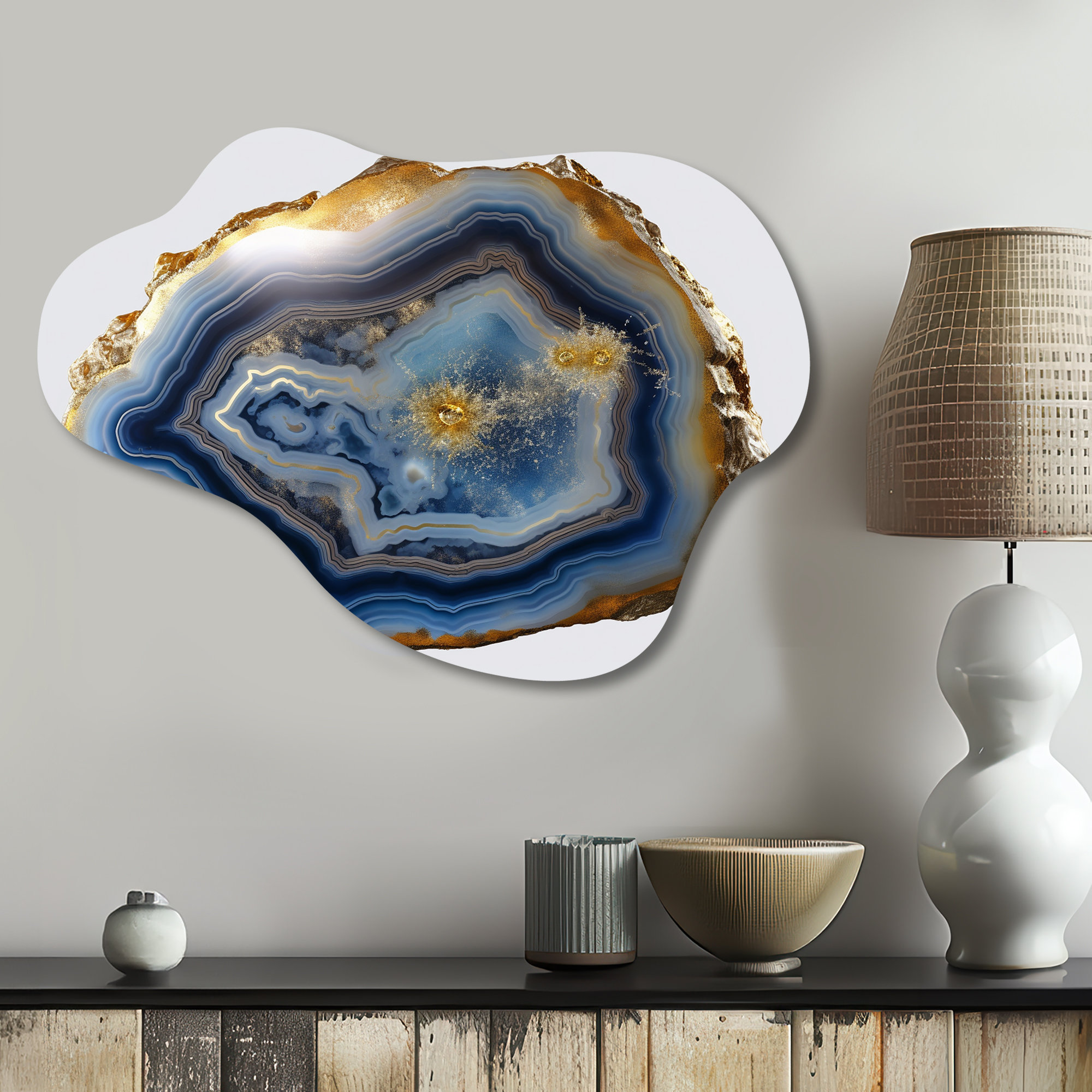 Design Art Geode Gems II - Stone Geode Cloud Shape Asymmetric Metal ...