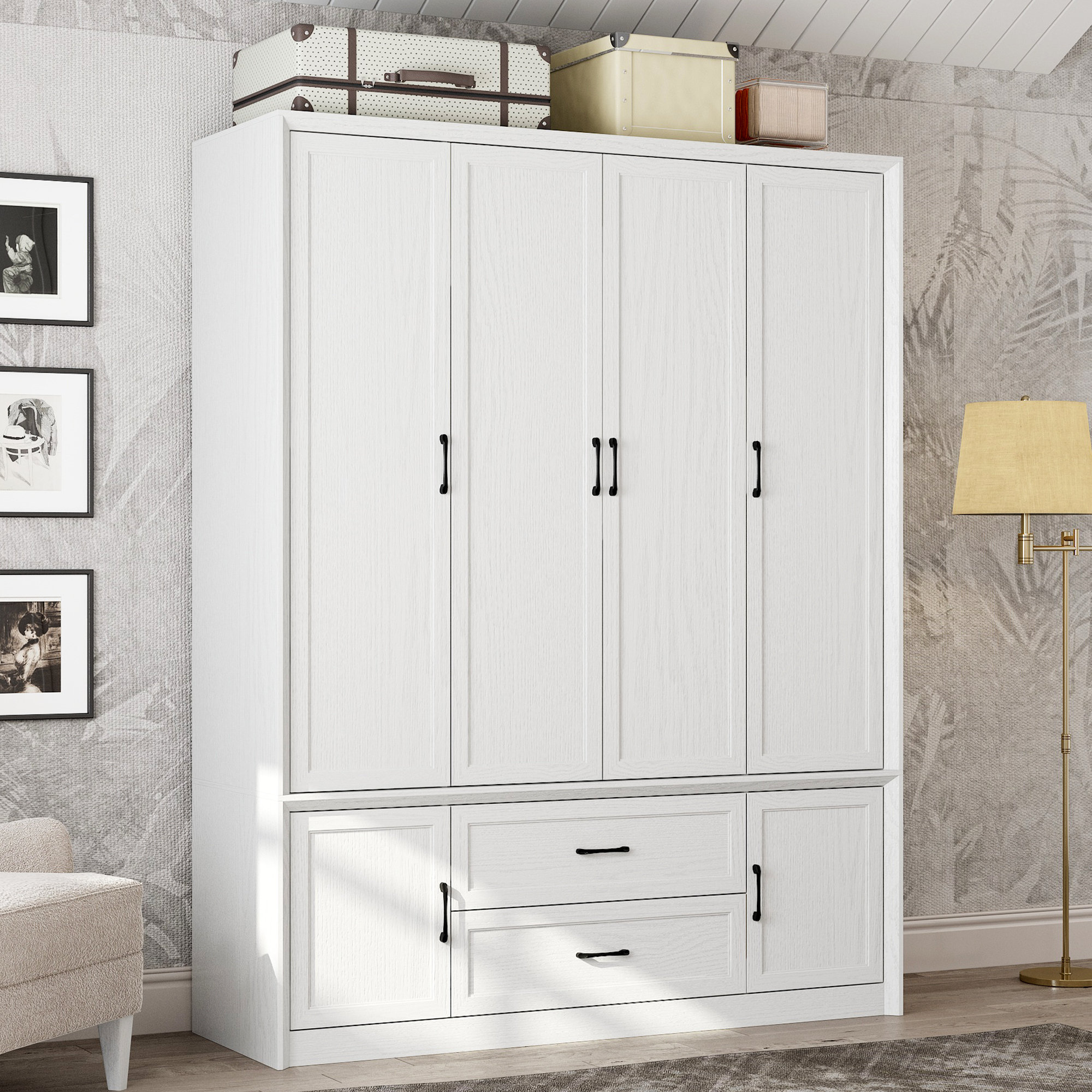 Latitude Run® 6-Door 2-Drawer Wardrobe With Strong Storage - Wayfair Canada