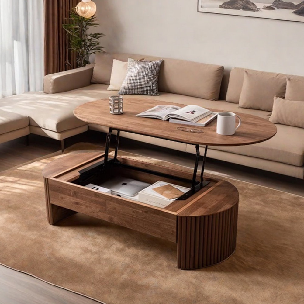 Wu's StylishVault Retro lifting design solid wood coffee table ...