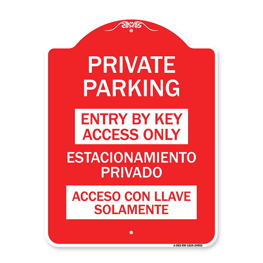 SignMission Signmission Designer Series Sign - Entry By Key Access Only ...