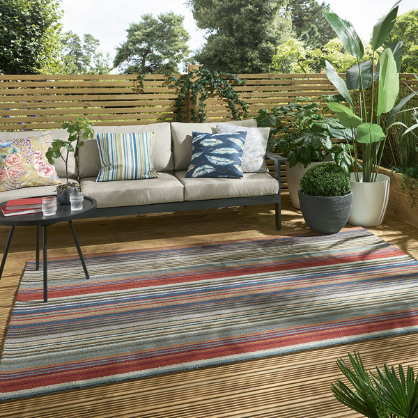 Harlequin Spectro Hand Hooked Blue/Red/Beige Indoor/Outdoor Rug ...