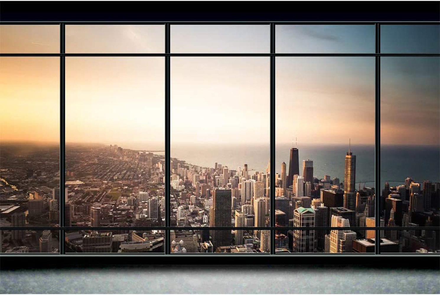 IDEA4WALL Grid City View Peel & Stick Wall Mural | Wayfair