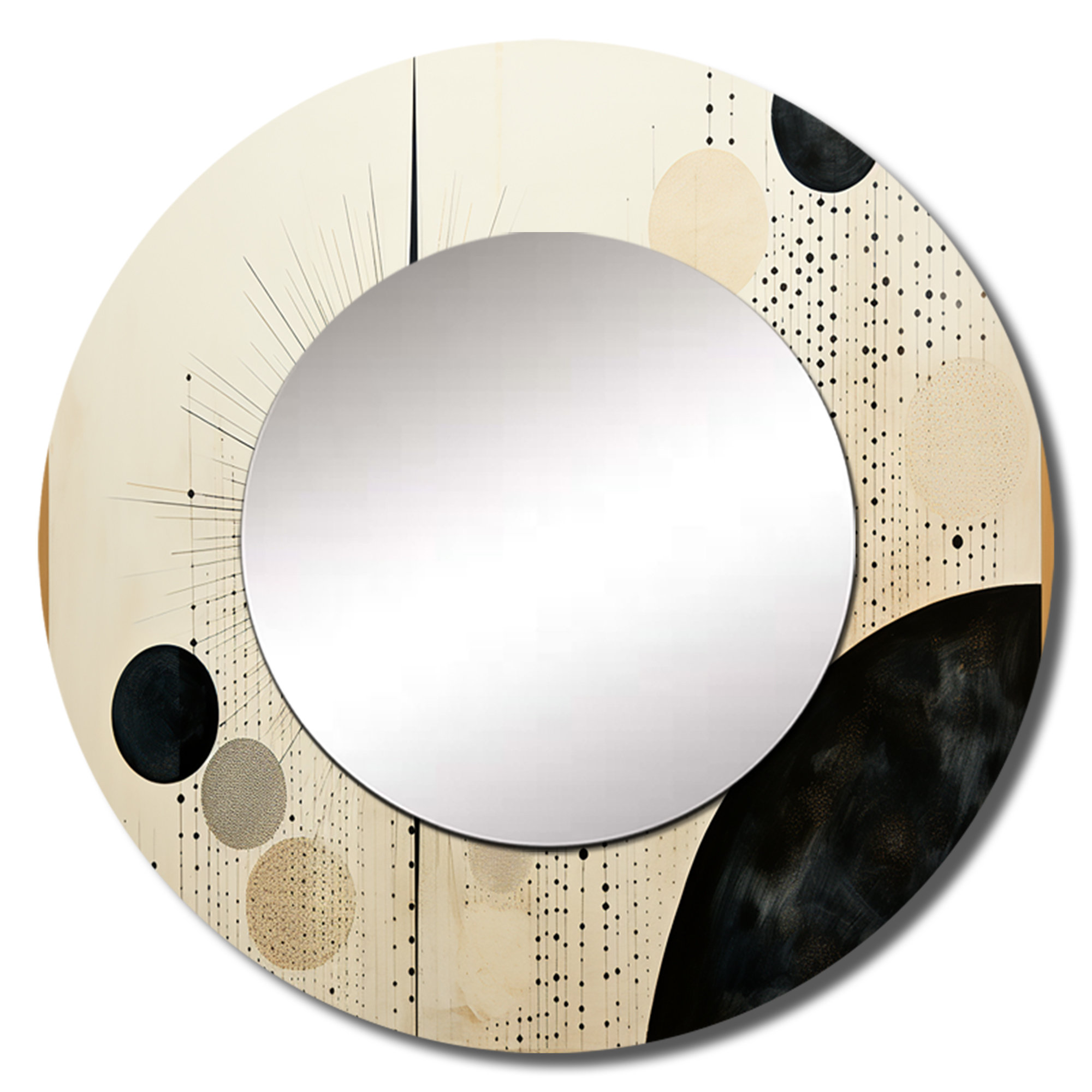 East Urban Home Saydie - Abstract Collages Round Mirror Wall Decor ...