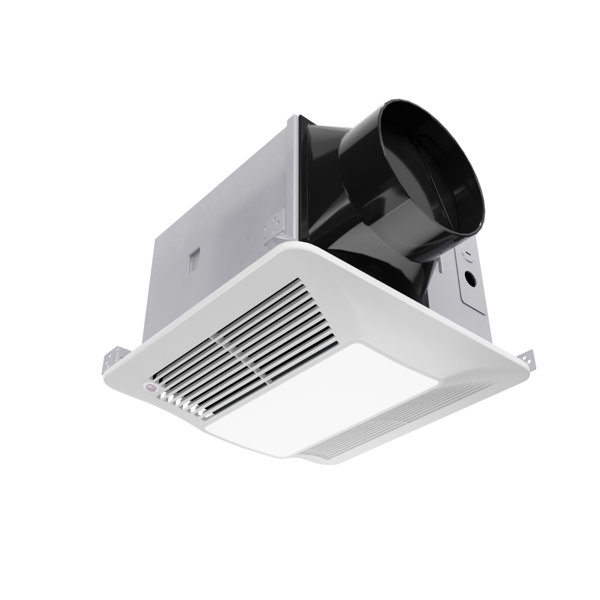 ANZZI 150 CFM 0.5 Sones Super Quiet Square White Grill Ceiling Mount ...