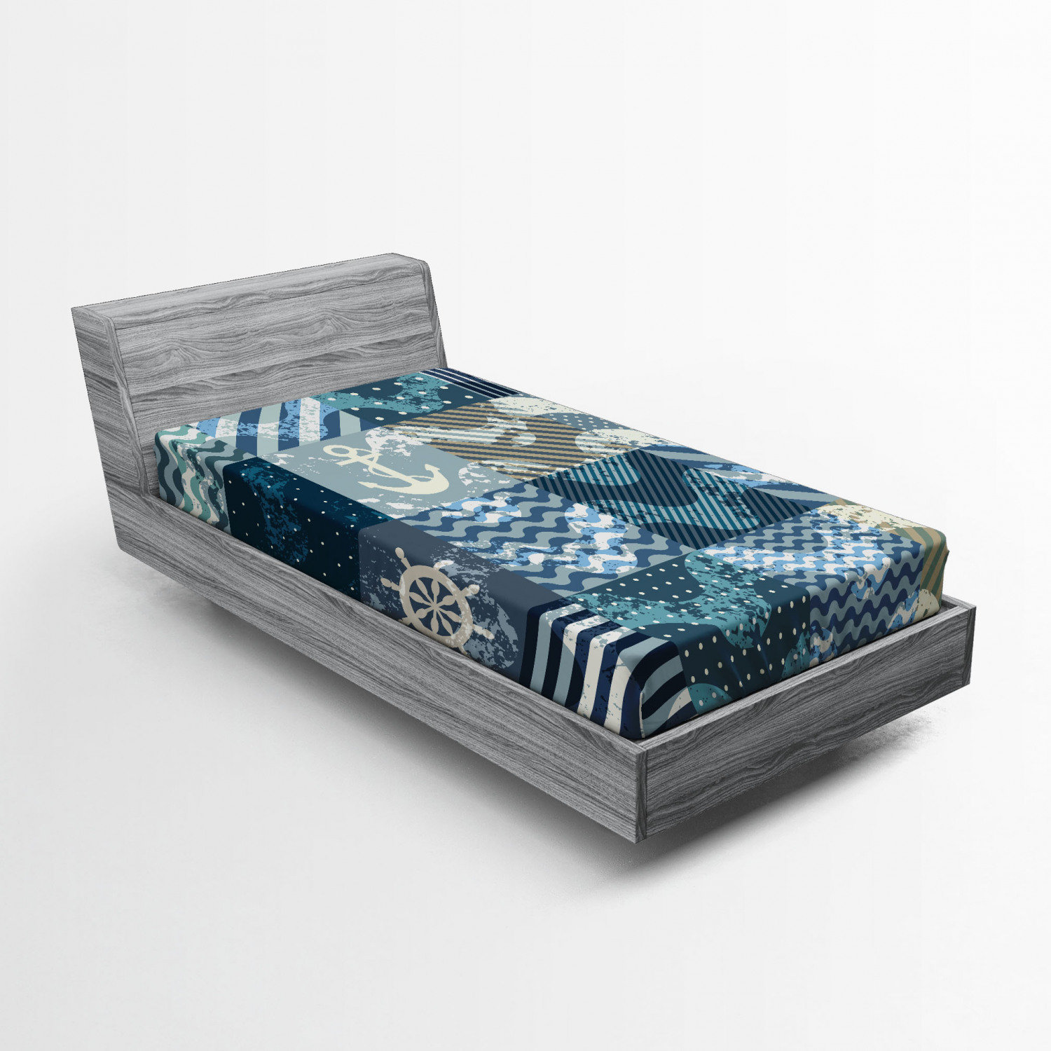 Ambesonne Nautical Patchwork Fitted Sheet | Wayfair