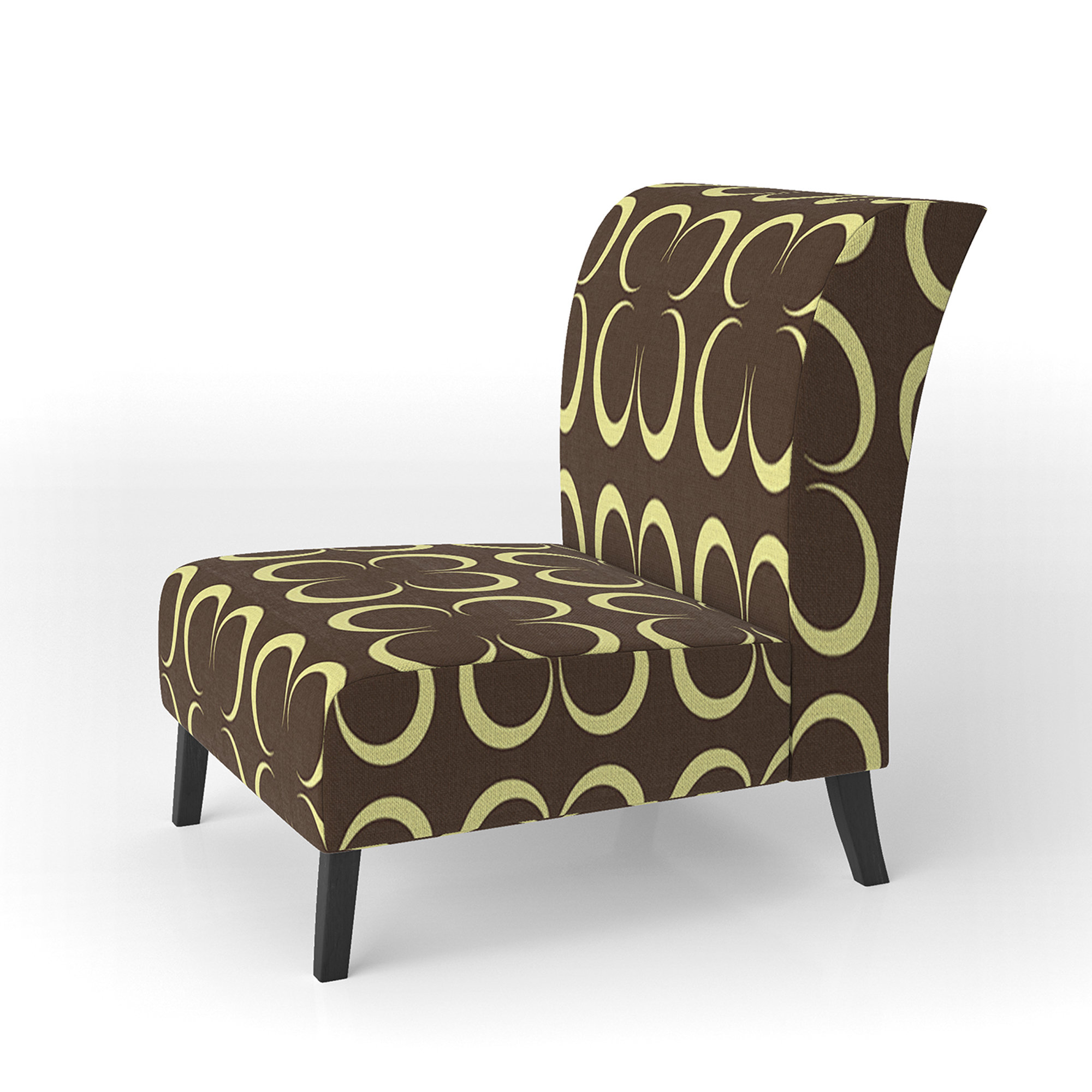 East Urban Home Floral Retro Pattern II - Mid-Century Upholstered ...