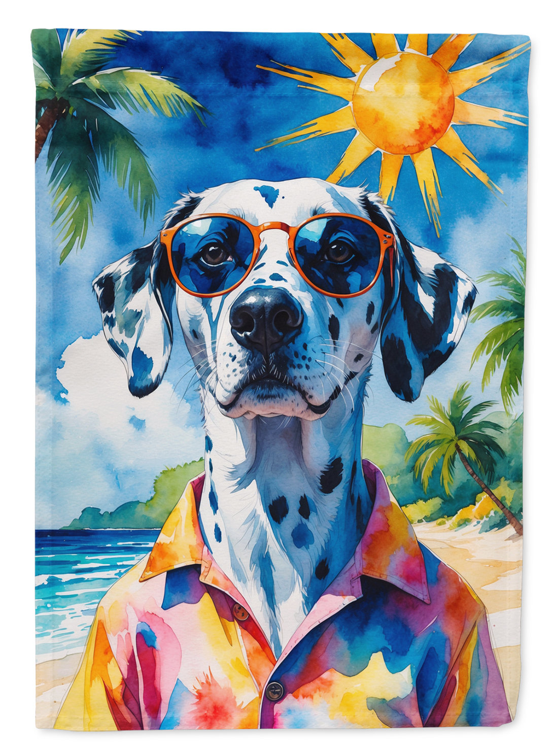 Caroline's Treasures American Eskimo Summer Beach Time House Flag | Wayfair