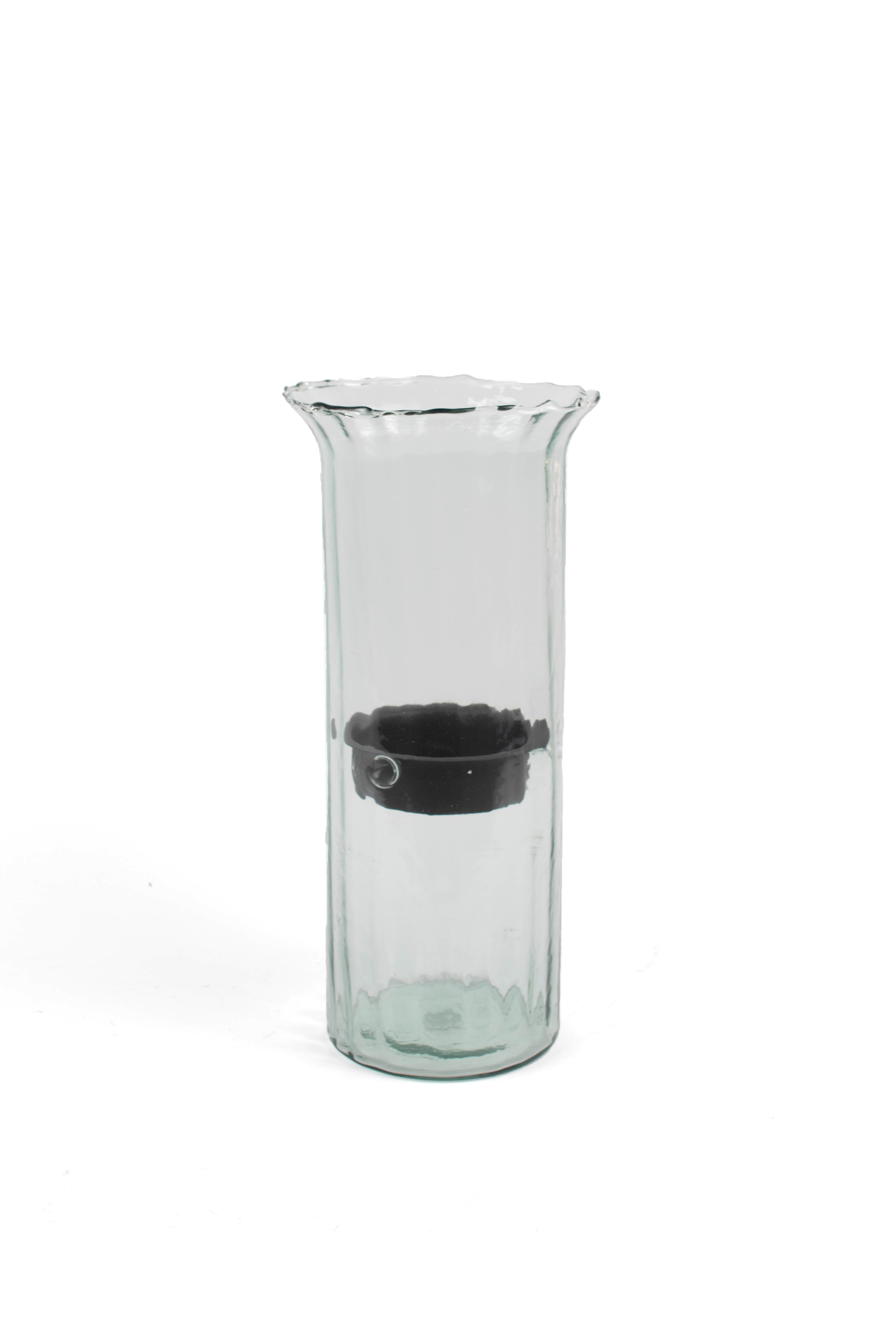 Birch Lane™ Ribbed Glass Candle Cylinder with Rustic Insert - Large ...
