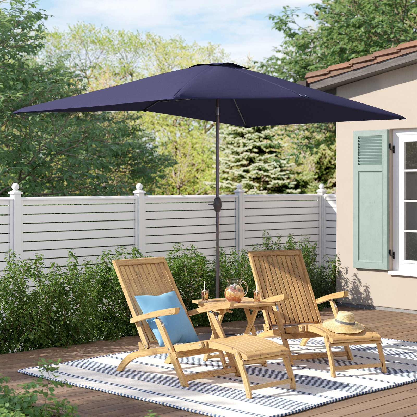 Freeport Park® Brianna 120'' x 78'' Rectangular Market Umbrella ...