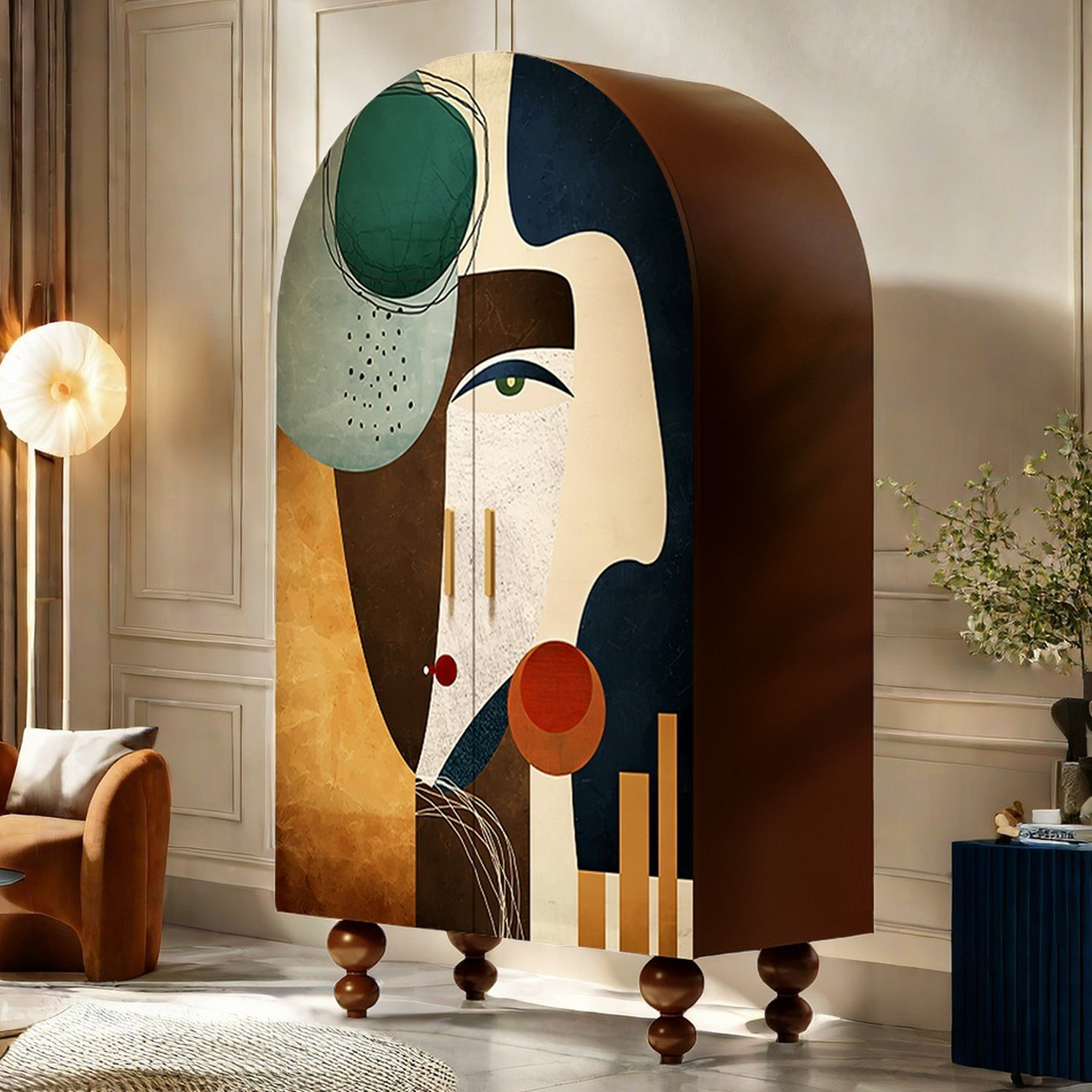 Ruthber Solutions Arched Armoire Cabinet with Shelves & Clothing Rod ...