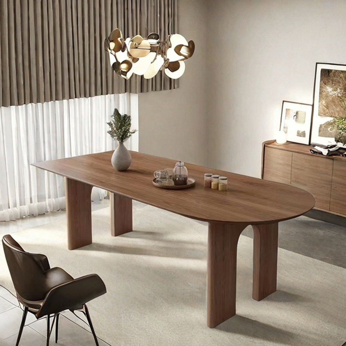 Beicang Home Full solid wood semicircle table simple household | Wayfair