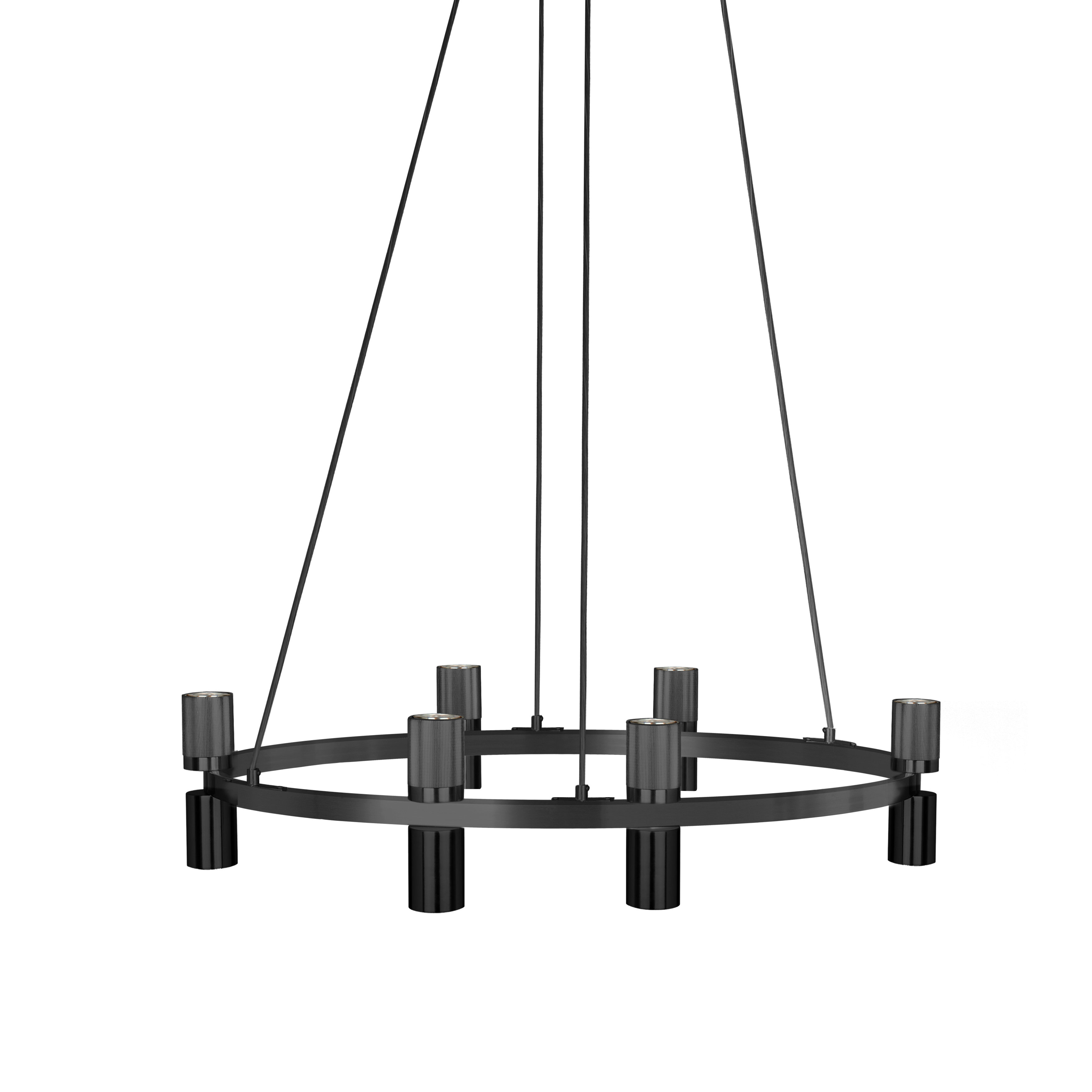 Mercer41 Gregory 12 Light Chandelier - Matte Black/Aged Brass Finish ...