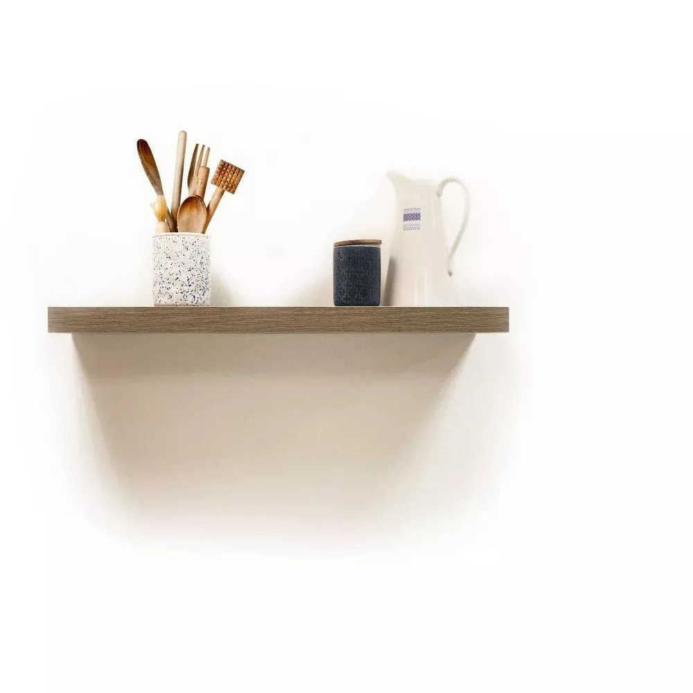17 Stories Floating Shelf Wall Mounted Hidden Brackets Rustic Wood ...